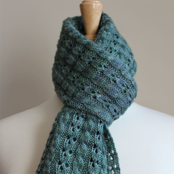 Cables & Lace Scarf - Leah Michelle Designs